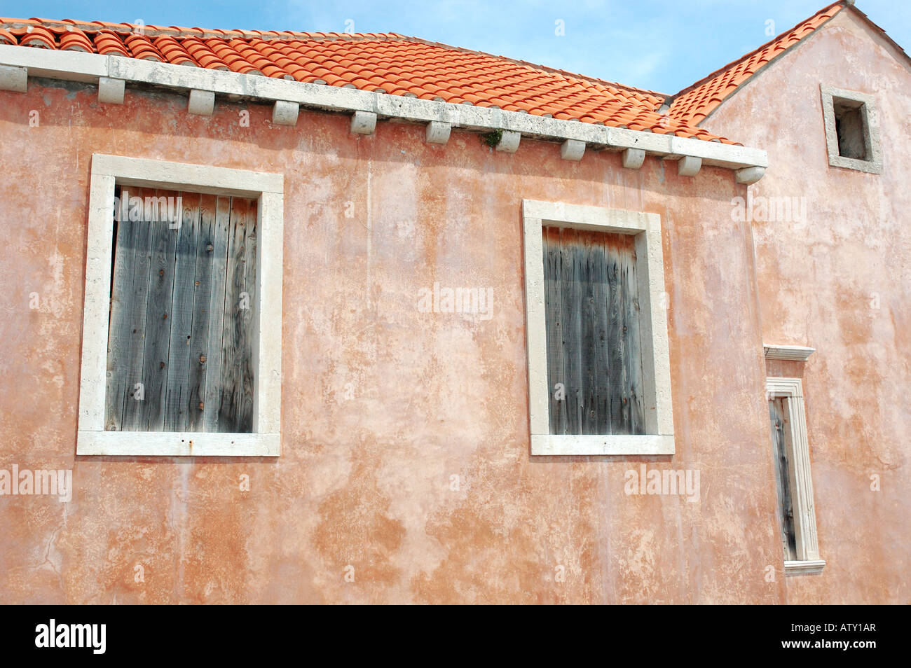 An incomplete house with rendered walls located in Dubrovnik's Old Town ...