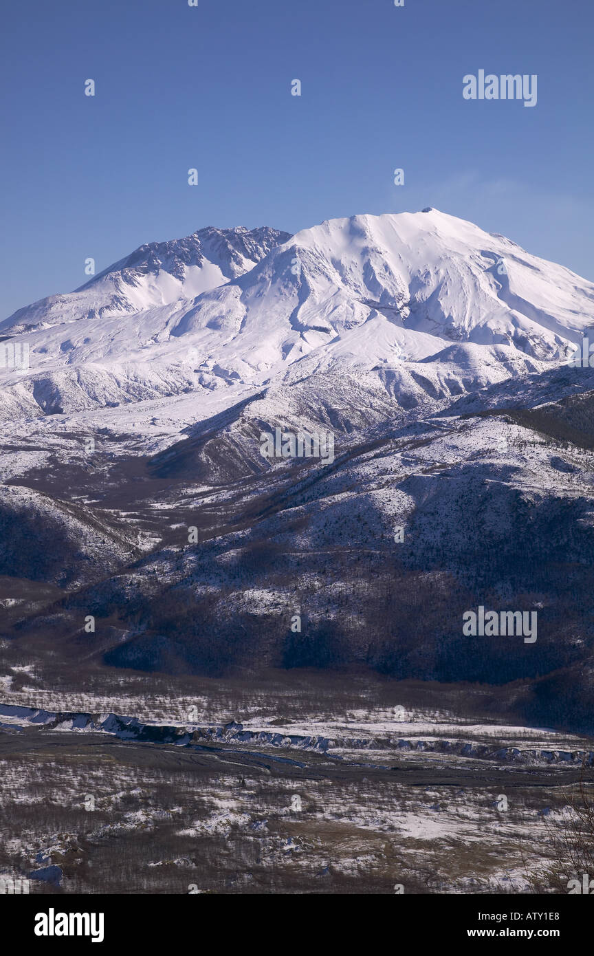 Mount St Helens winter Elk Rock viewpoint Cowlitz County Washington USA ...