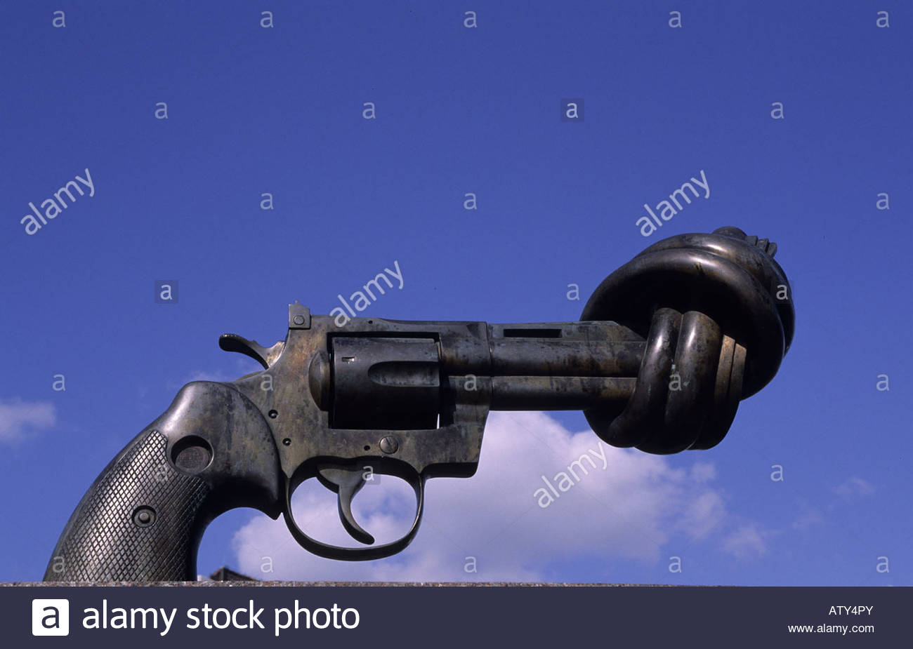 Knotted Gun For Peace Sculpture High Resolution Stock Photography and ...