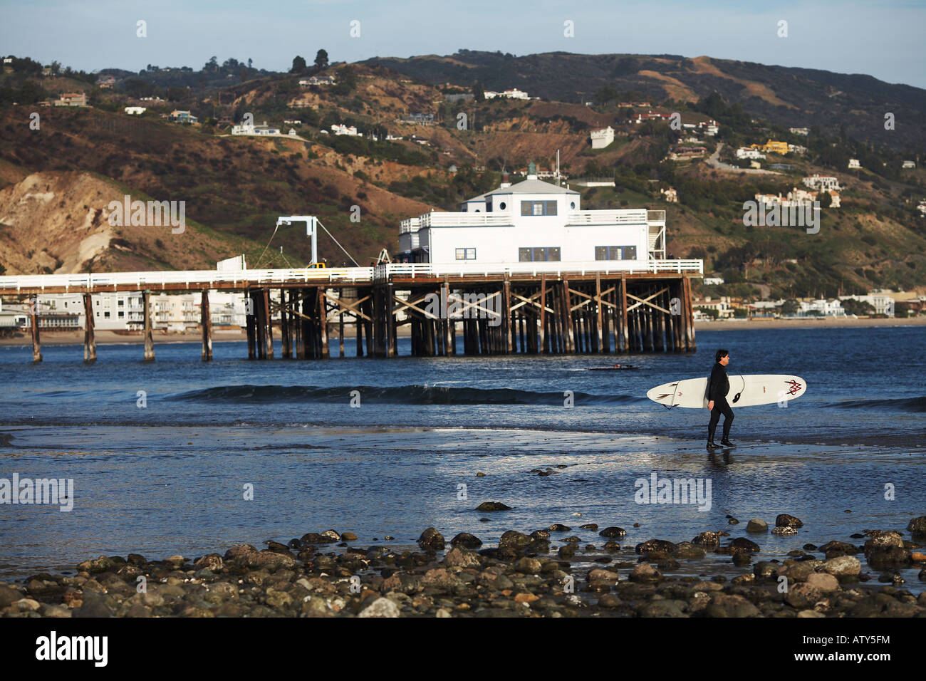 Malibu Pier, on the Pacific Coast Highway, Malibu, Los Angeles County ...
