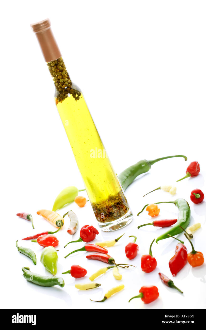 oil and assorted mixed peppers Stock Photo - Alamy