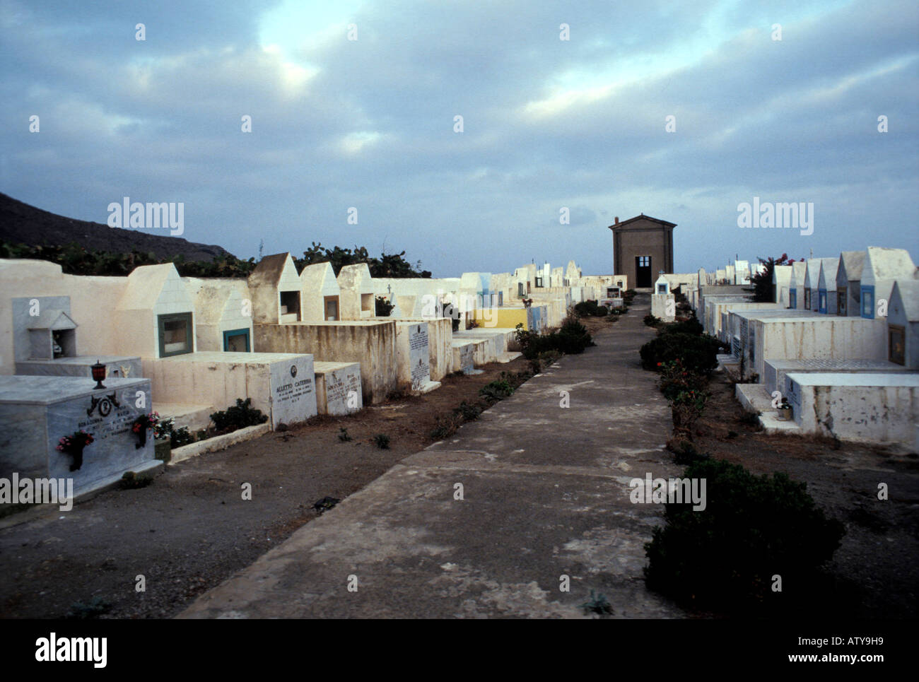 Cemetery Linosa island Pelagie Islands Sicily Italy Stock Photo - Alamy
