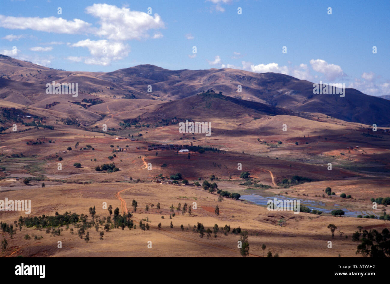 Central highlands landscape Fianarantsoa Madagascar Africa Stock Photo ...