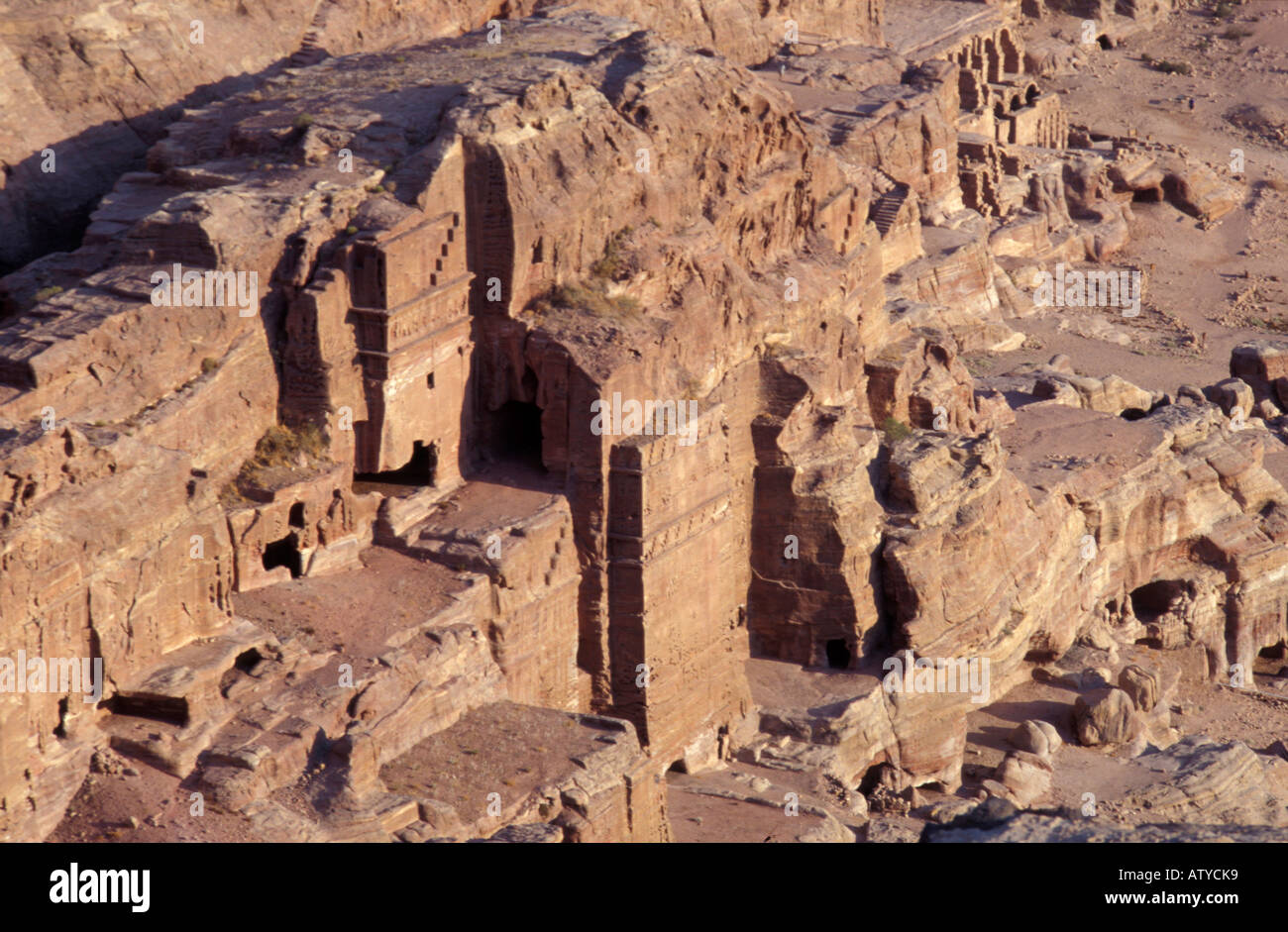 Aerial view of the Monastery at Petra Jordan Middle East Stock Photo ...