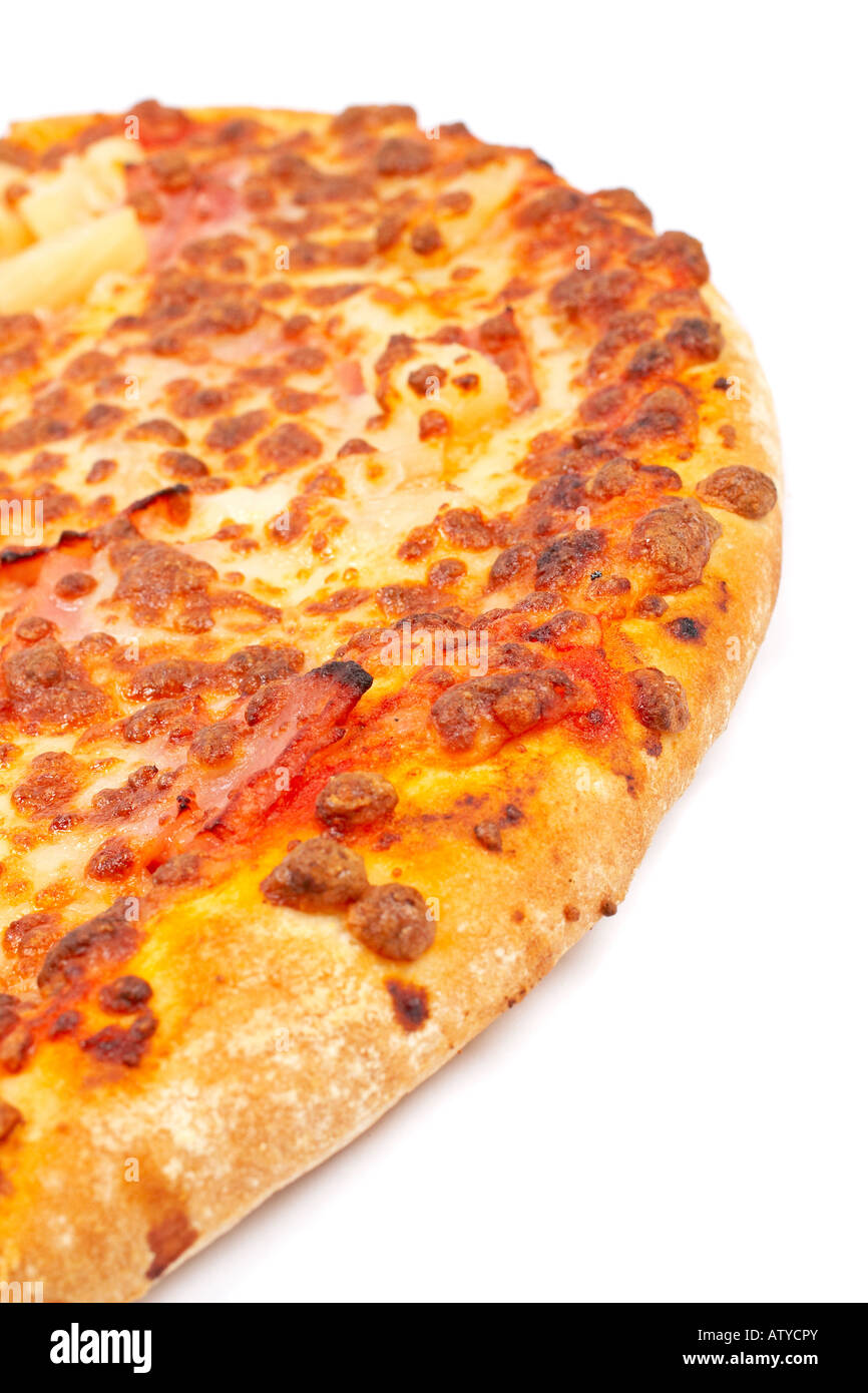 Tasty Italian pizza with soft shadow on white background Shallow DOF ...