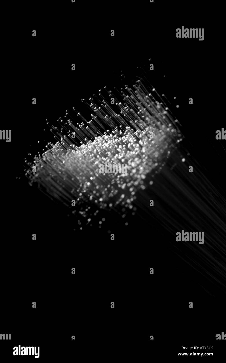 Fiber optical background Black and White Stock Photos & Images - Alamy