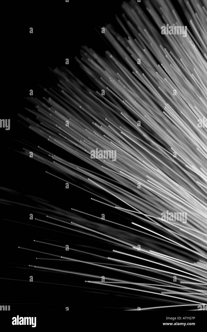 Fibre optic cables Black and White Stock Photos & Images - Alamy