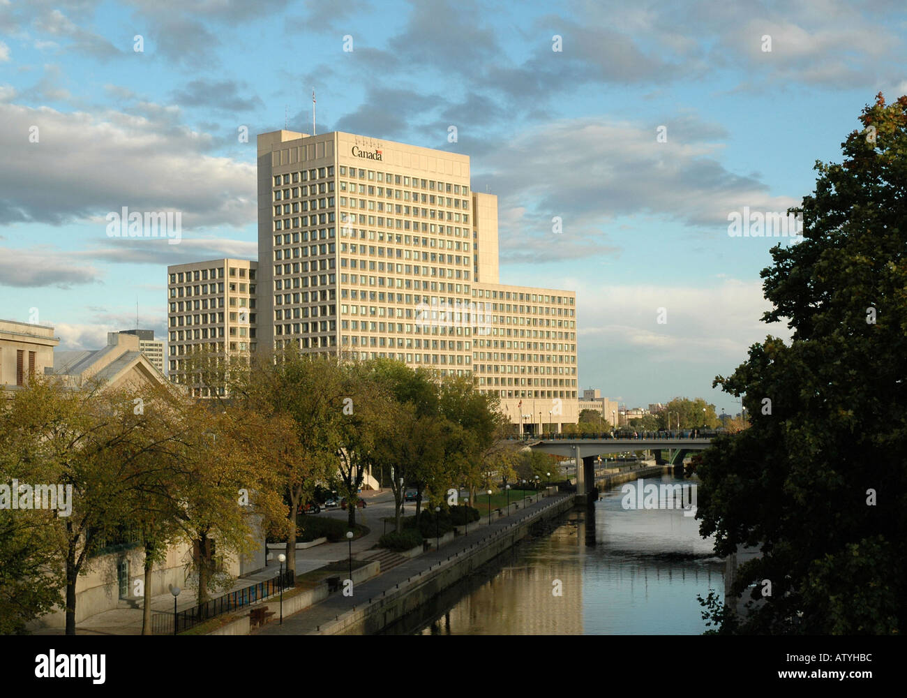 Rideau Canal and Government defence buildings, Ottawa Hull, Ontario ...