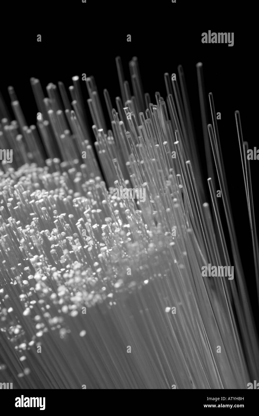 Fiber optical background Black and White Stock Photos & Images - Alamy