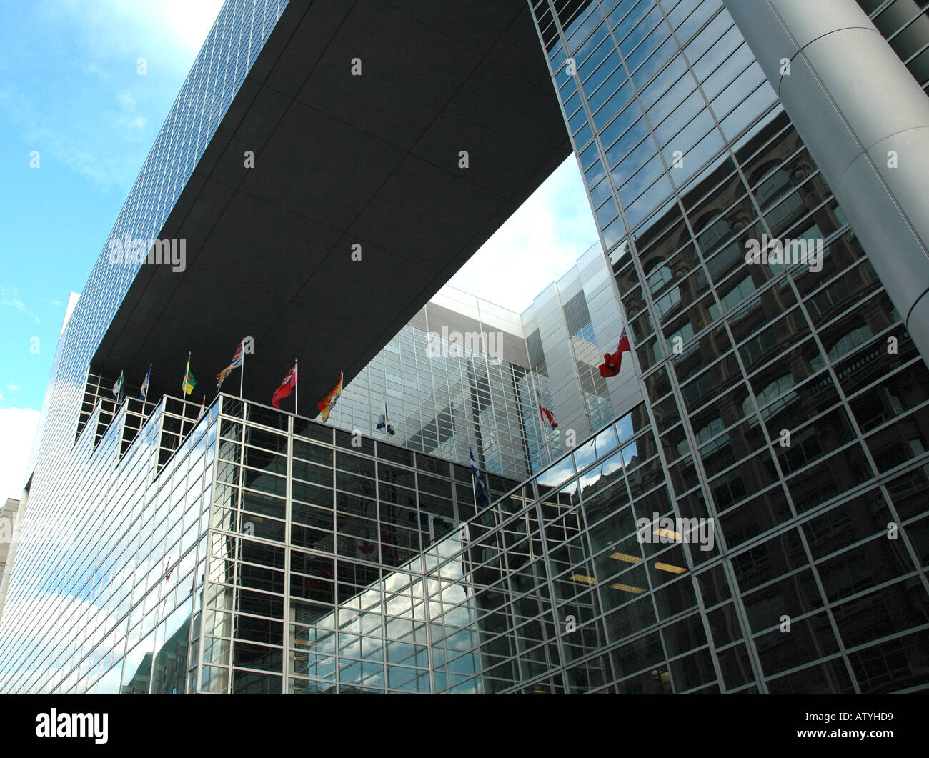 Glass facade of office building on Sparks Street, Ottawa, Canada Stock ...