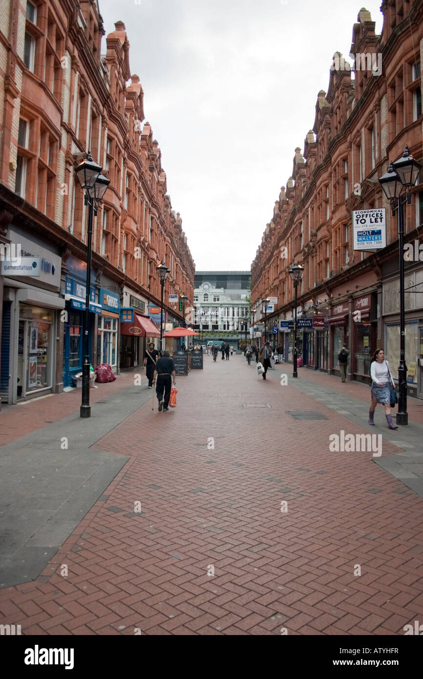 View along Queen Victoria Street in Reading town centre Berkshire Stock ...