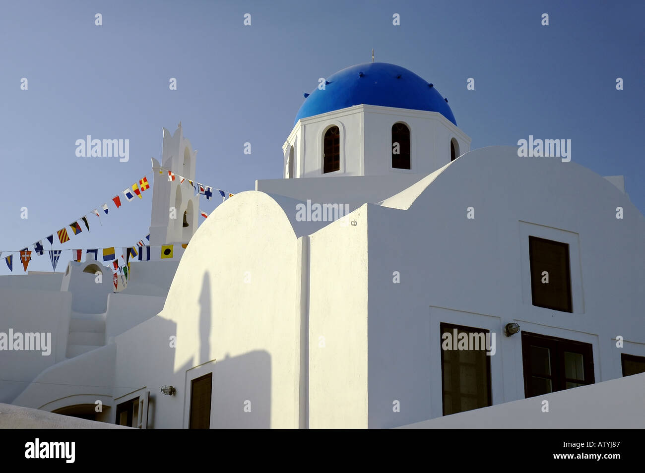 Blue Dome Church Oia Santorini Greece Greek Island architecture colour ...