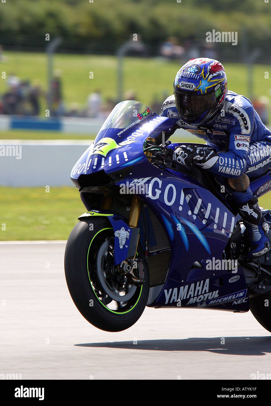 Norick abe accelerates his M1 yamaha out of th melnourne loop at ...
