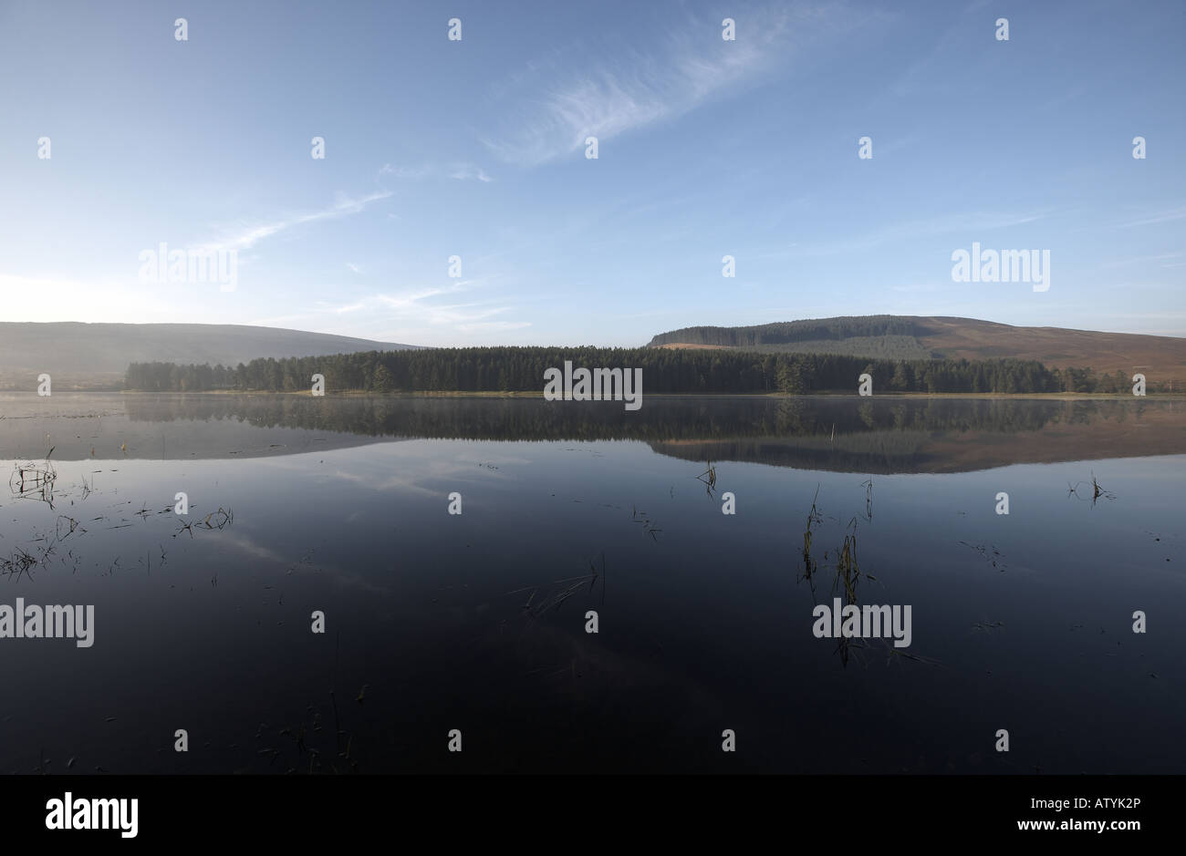Catcleugh reservoir the Cheviots Northumberland National Park England ...