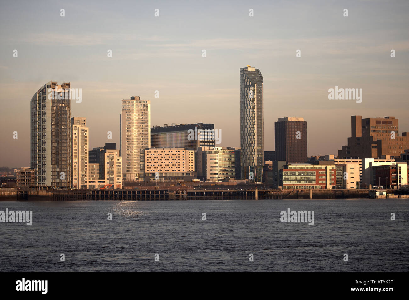 Liverpool skyline has seen from over the River Mersey Capital of ...