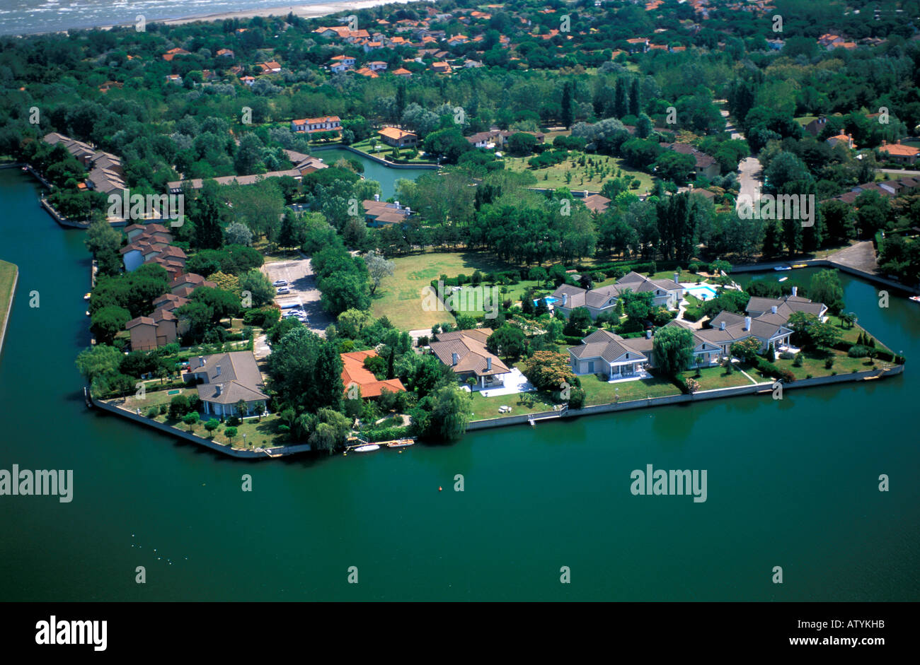 Aerial view of Albarella Island Rovigo Veneto Italy Stock Photo - Alamy