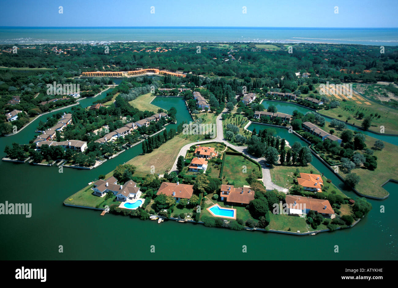 Aerial view of Albarella Island Rosolina Veneto Italy Stock Photo - Alamy