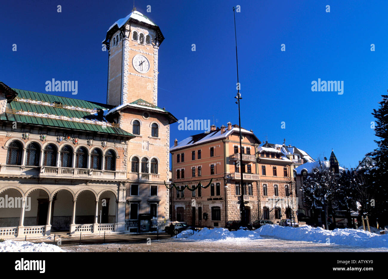 Forshortening of a town Altopiano Dei Sette Comuni Veneto Italy Stock ...