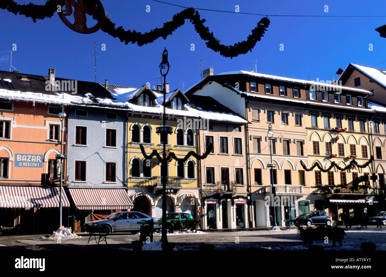 Forshortening of a town Altopiano Dei Sette Comuni Veneto Italy Stock ...