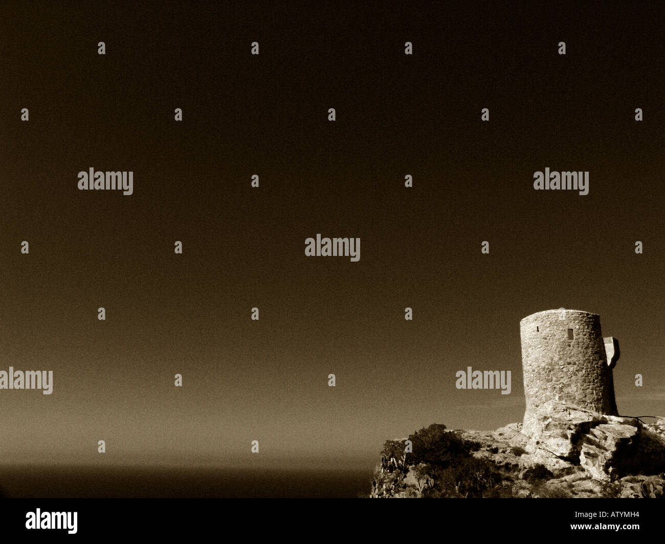 Watch Tower on cliff Stock Photo - Alamy