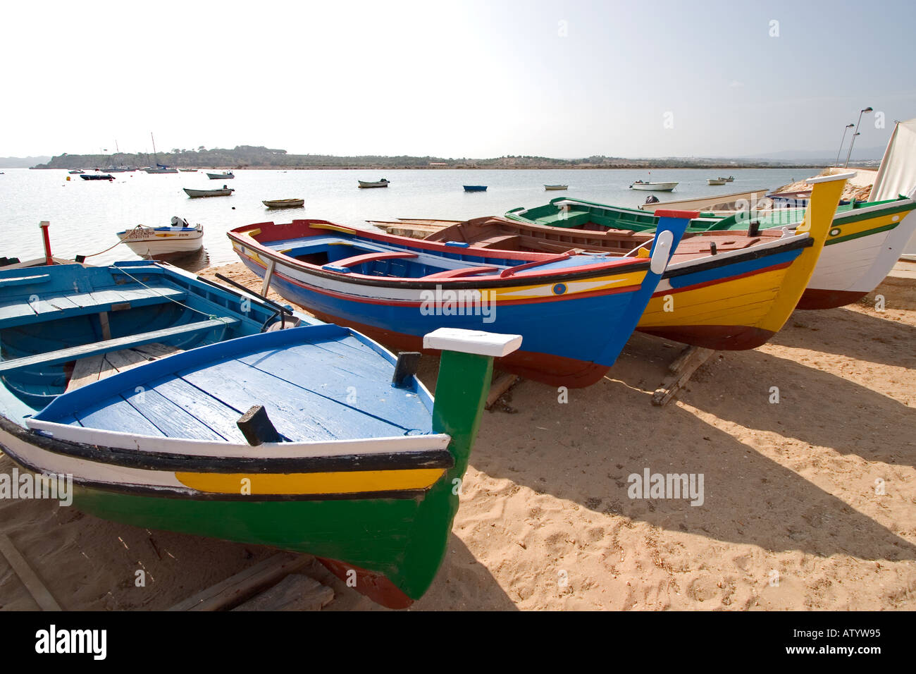 Colorful Fishing Boats of Alvor Portugal Stock Photo - Alamy
