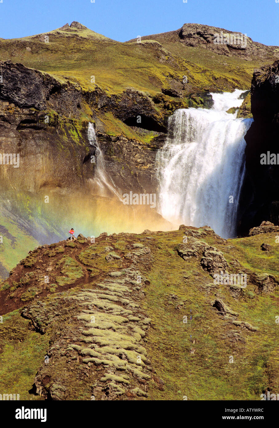 Ofaerufoss waterfall Iceland Polar Regions Stock Photo - Alamy