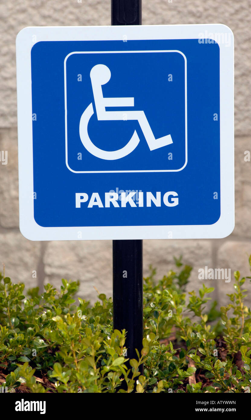 Disabled parking sign Stock Photo - Alamy