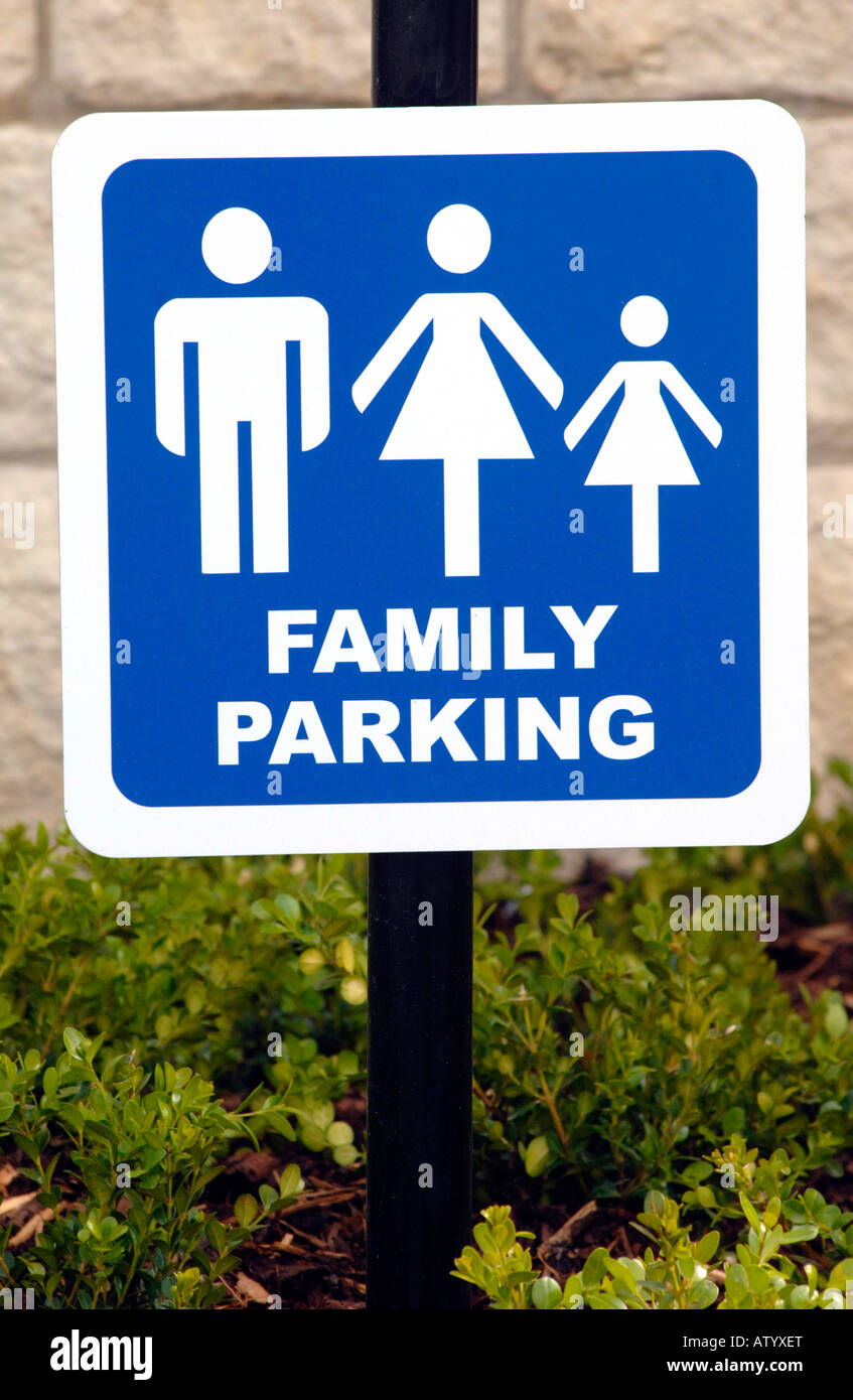 Family parking sign Stock Photo - Alamy