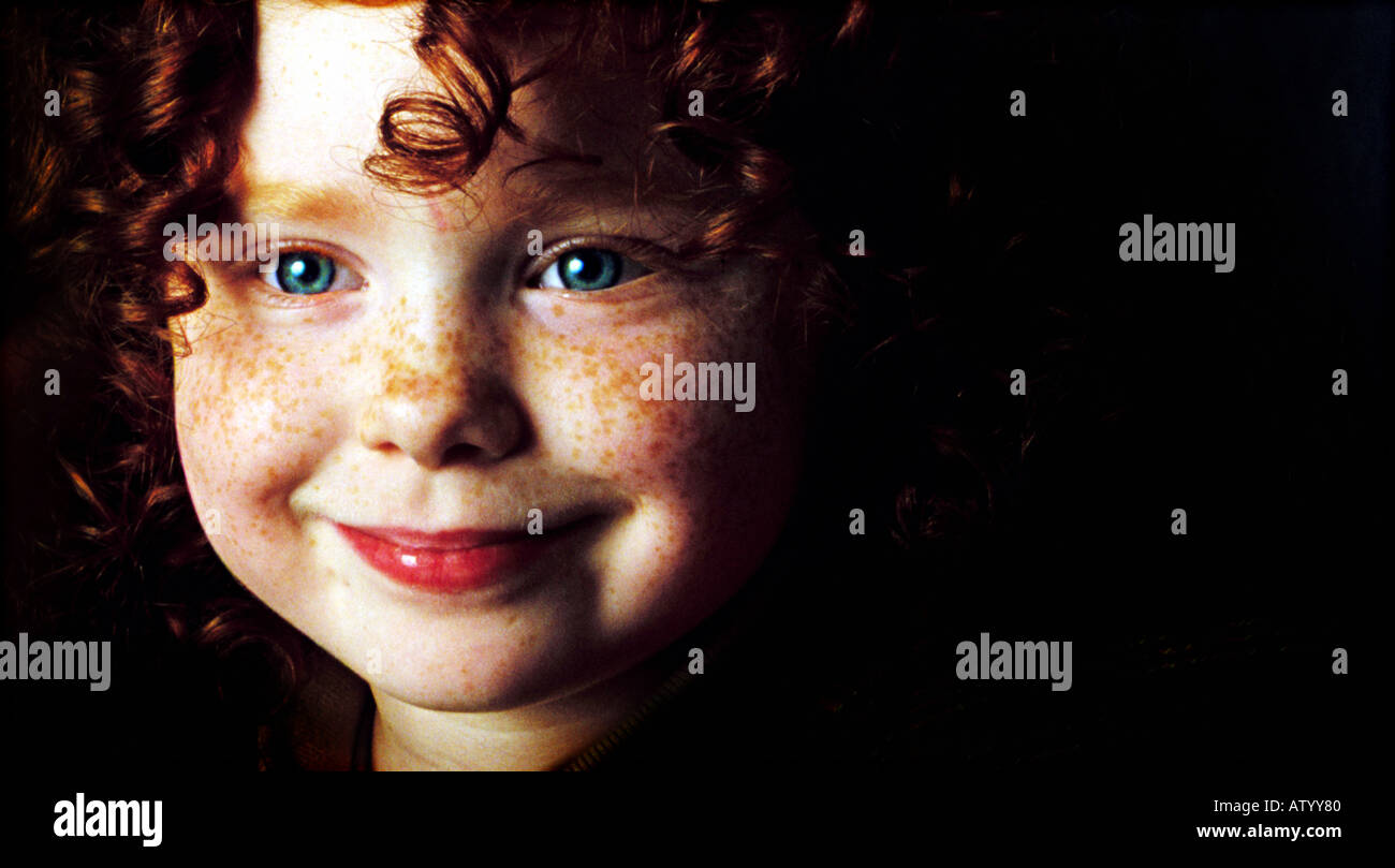 Ginger girl freckles hi-res stock photography and images - Alamy