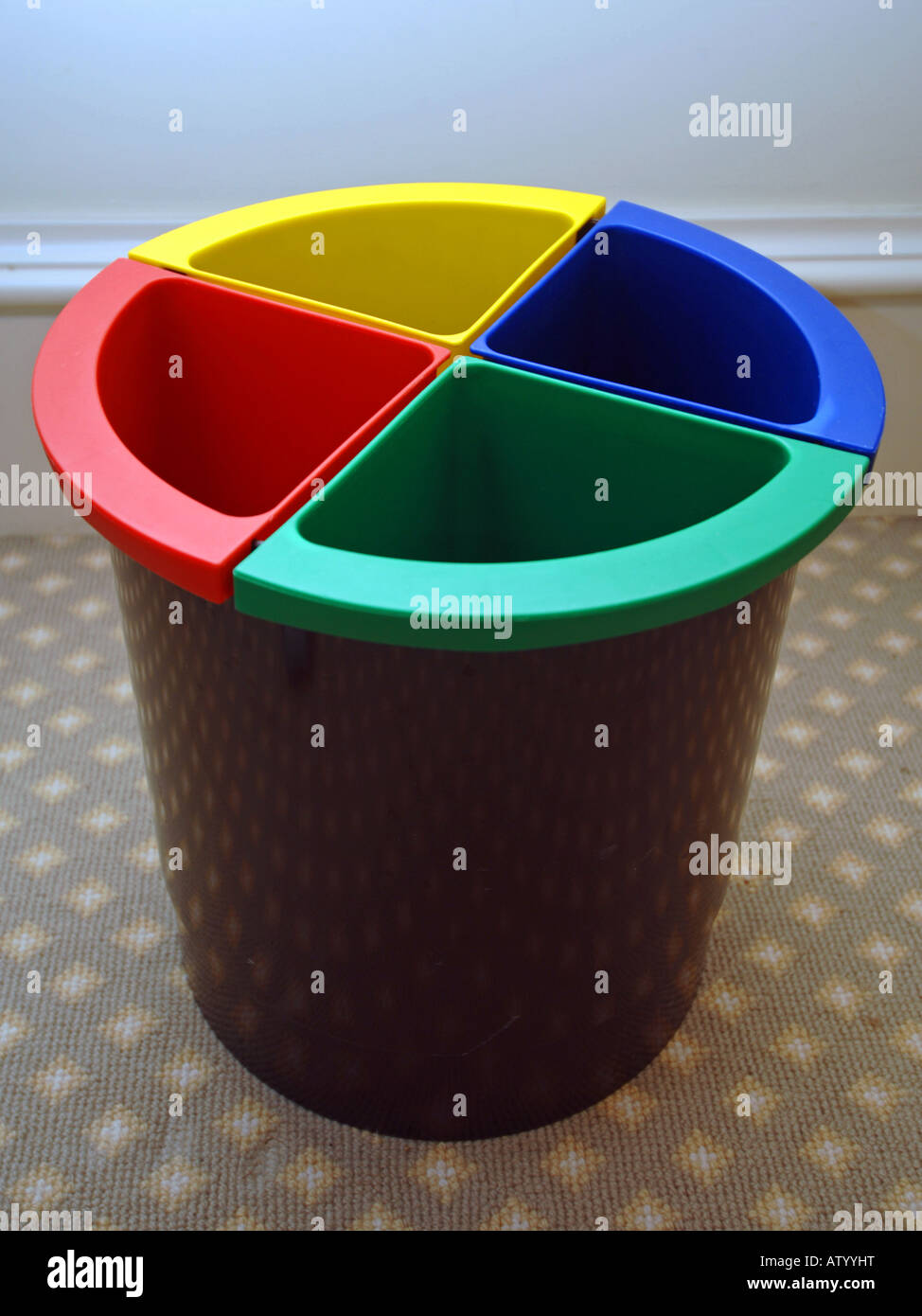 Recycling bin with compartments Stock Photo - Alamy