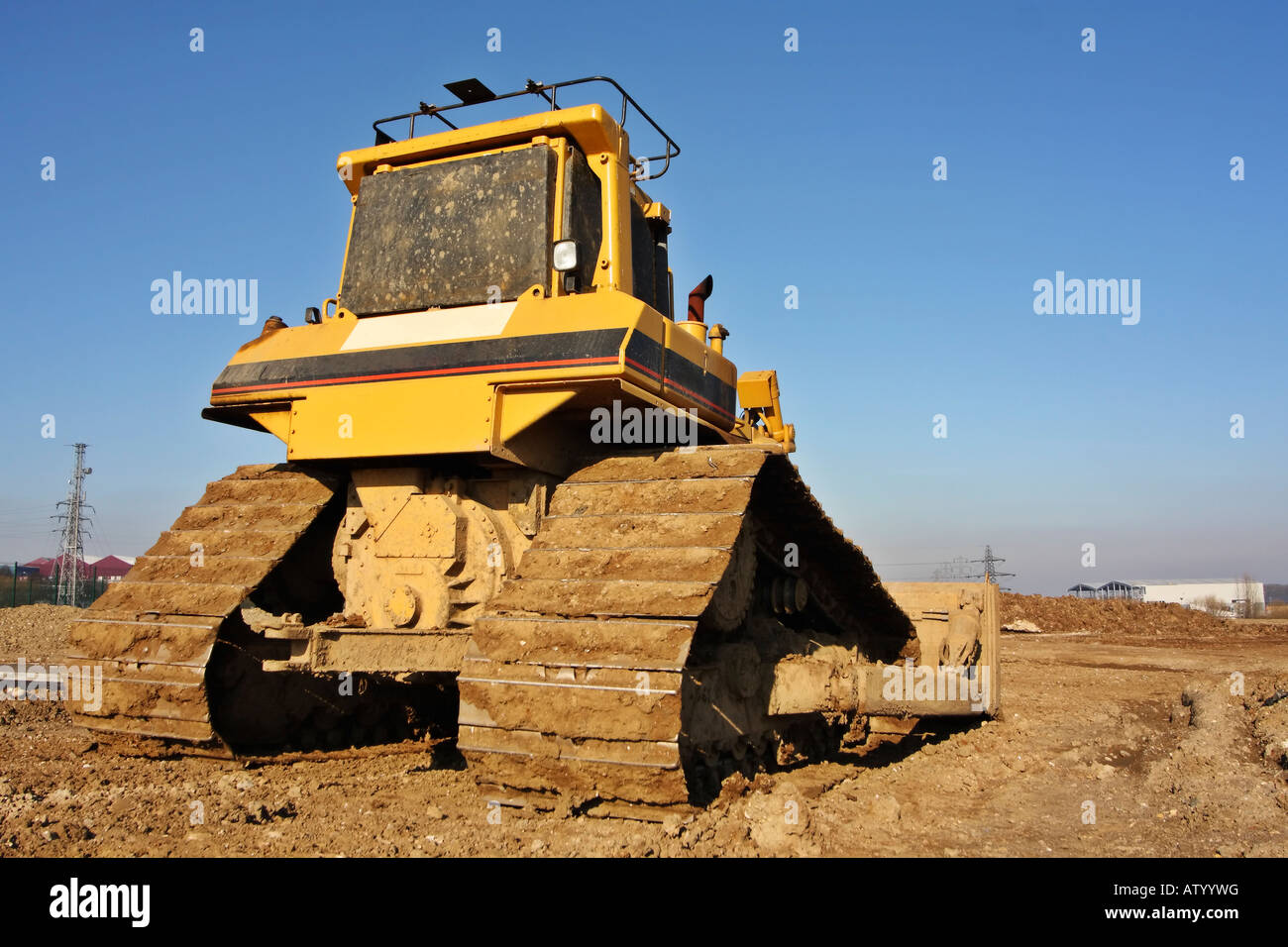 bulldozer at construction site Stock Photo - Alamy