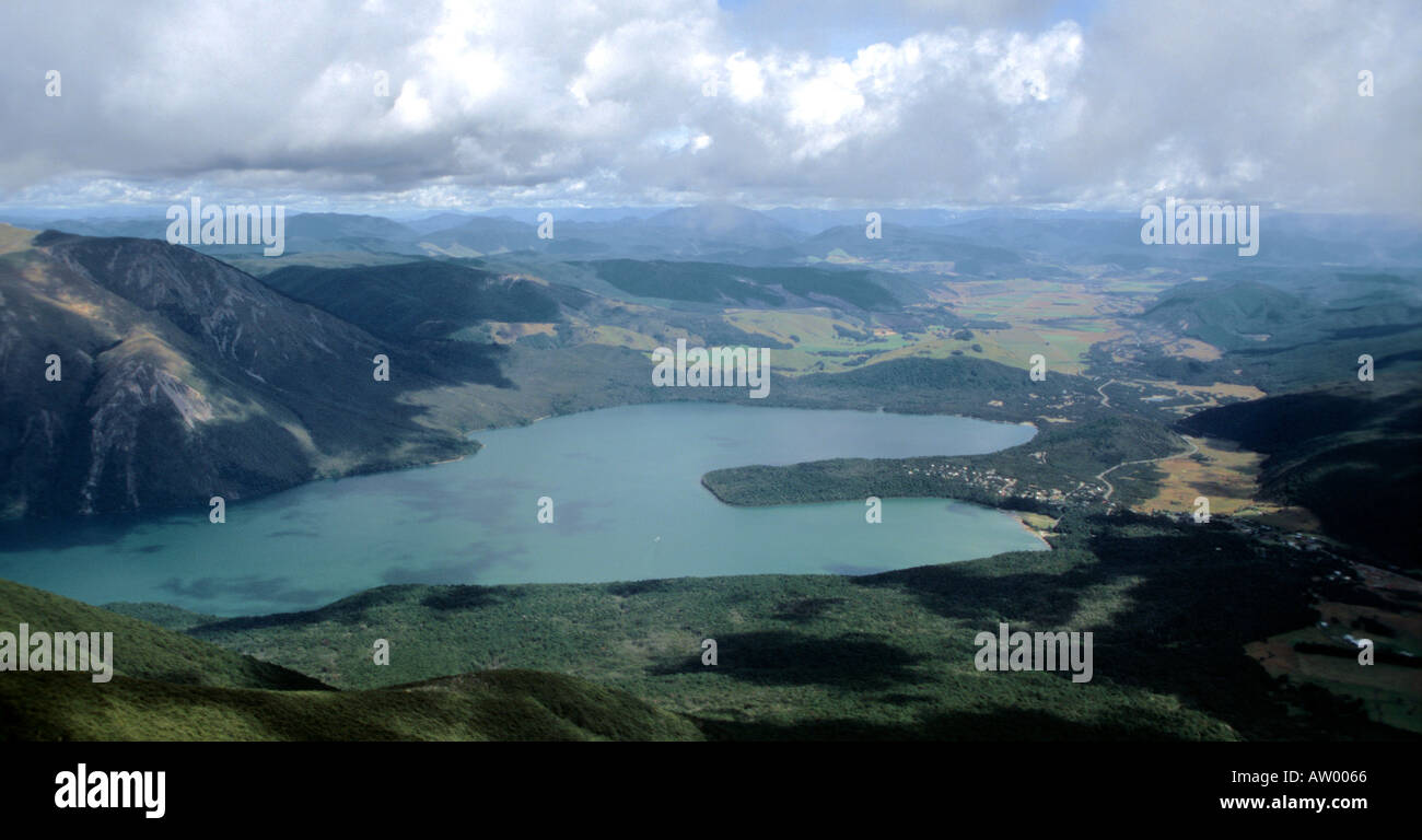 Lake Rotoiti and St Arnaud Village seen from St Arnaud Range Track ...