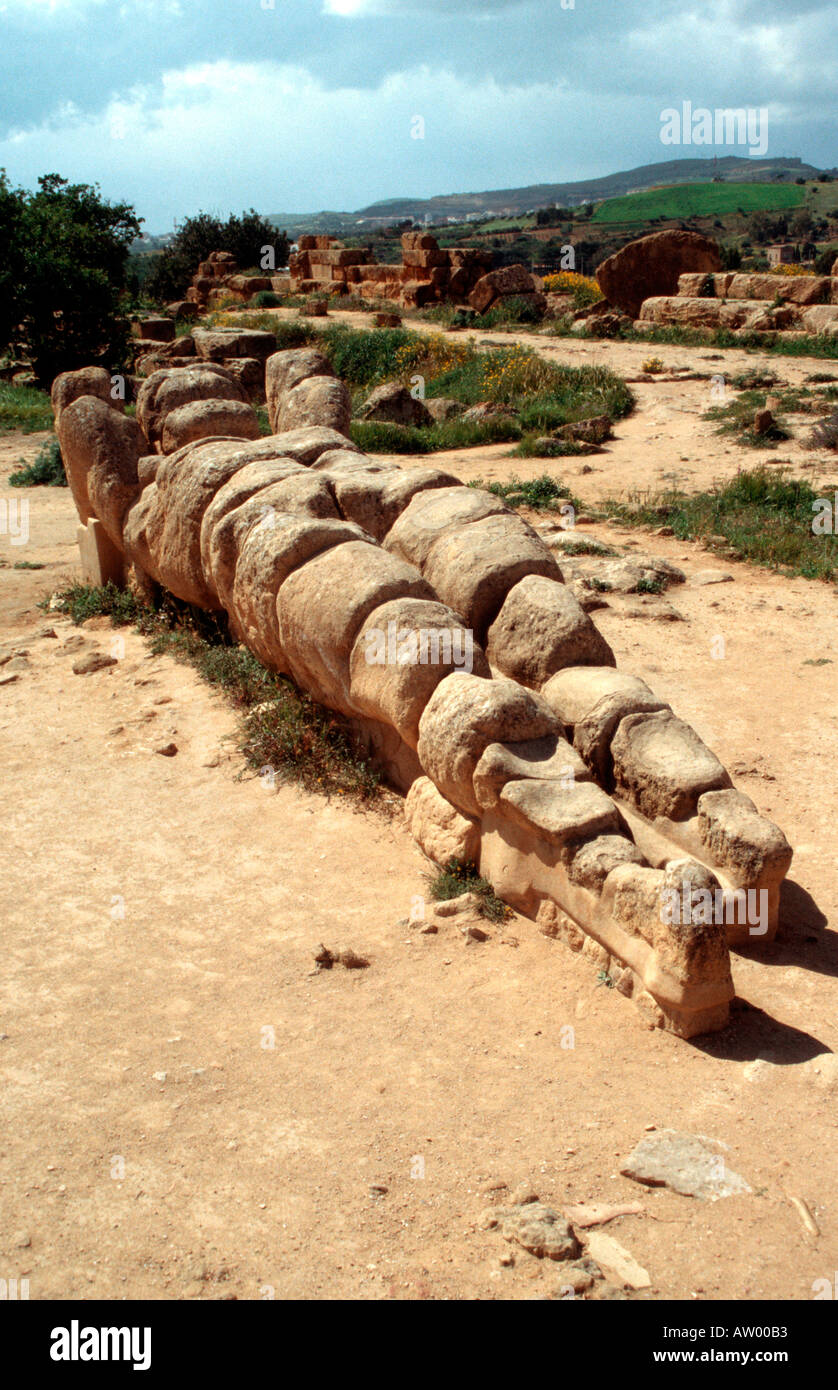 Telamon Zeus temple Agrigento Valle dei Templi Sicily Italy Stock Photo ...
