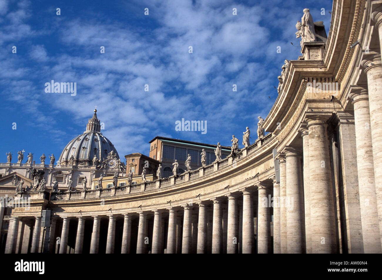 Bernini colonnade San Pietro square Rome Lazio Italy Stock Photo - Alamy