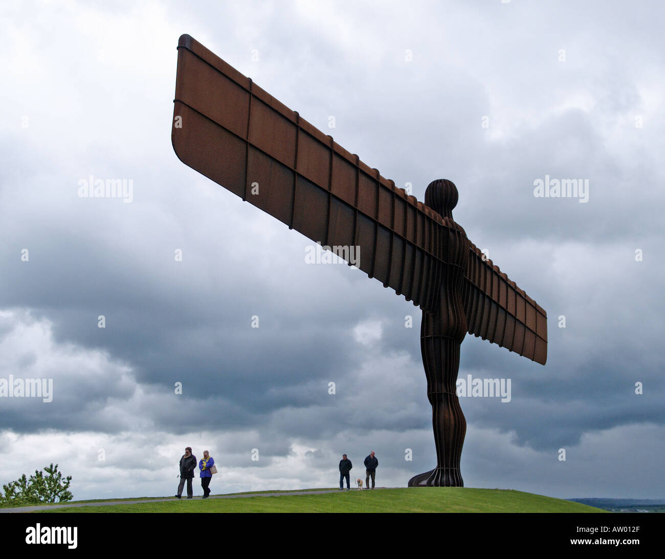 Cold visitors at the angel of the north Stock Photo - Alamy