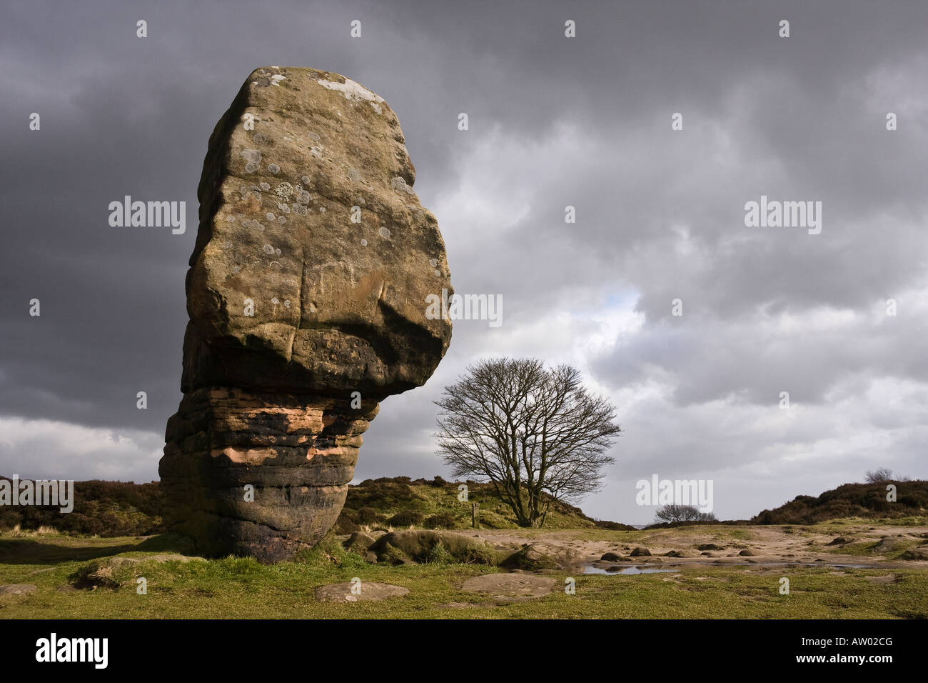 The Cork Stone, Stanton Moor, Peak District National Park, Derbyshire ...