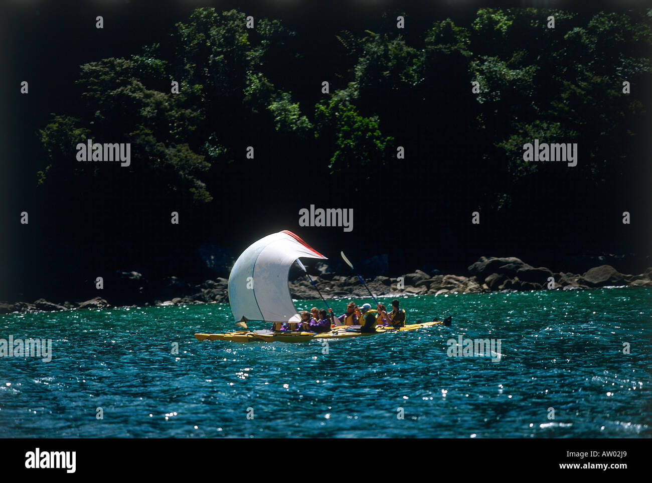 Kayakers Awaroa Inlet Able Tasman National Park Stock Photo - Alamy