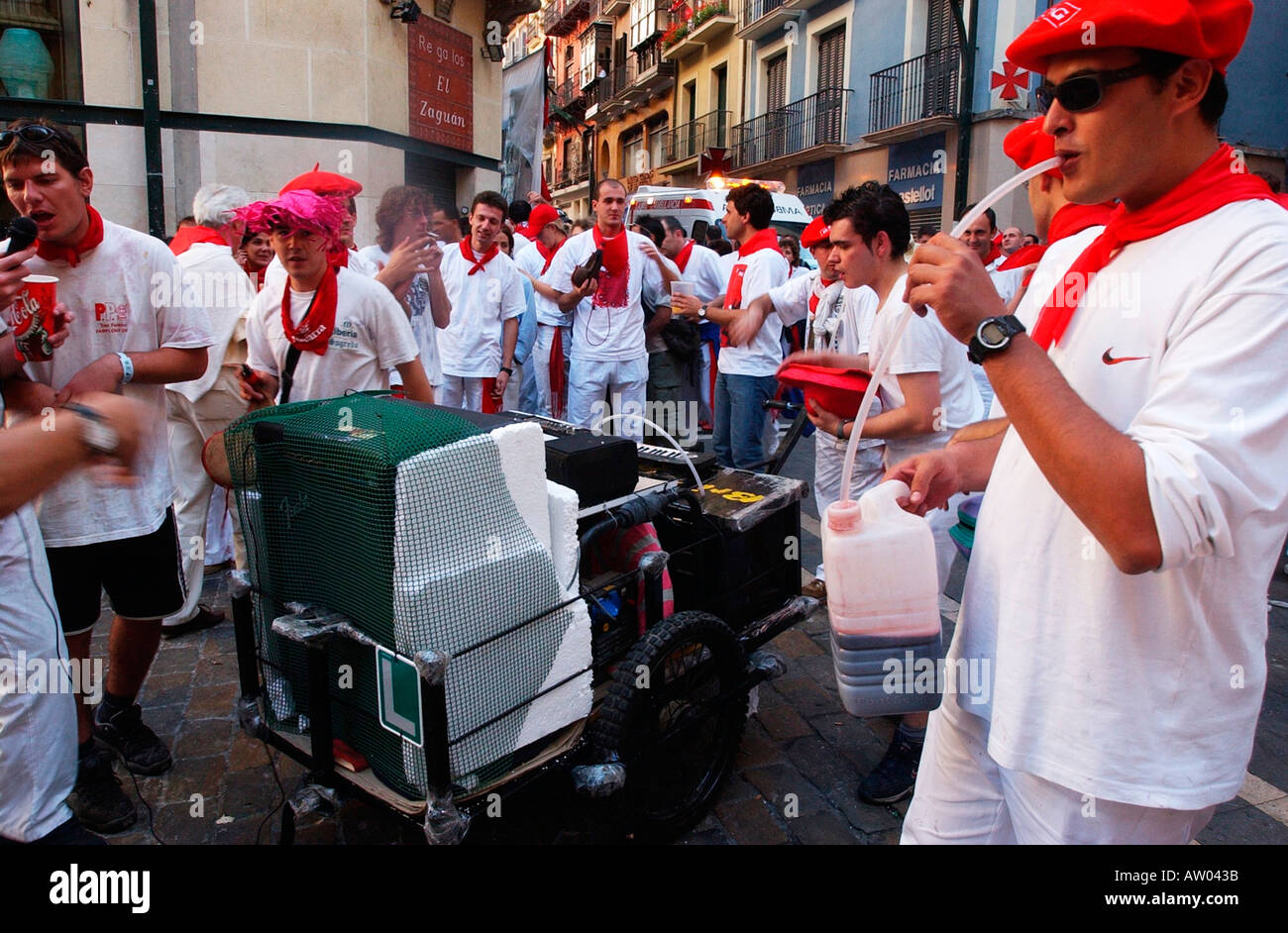 Running of the bulls San Fermin Festival Pamplona Spain Stock Photo - Alamy