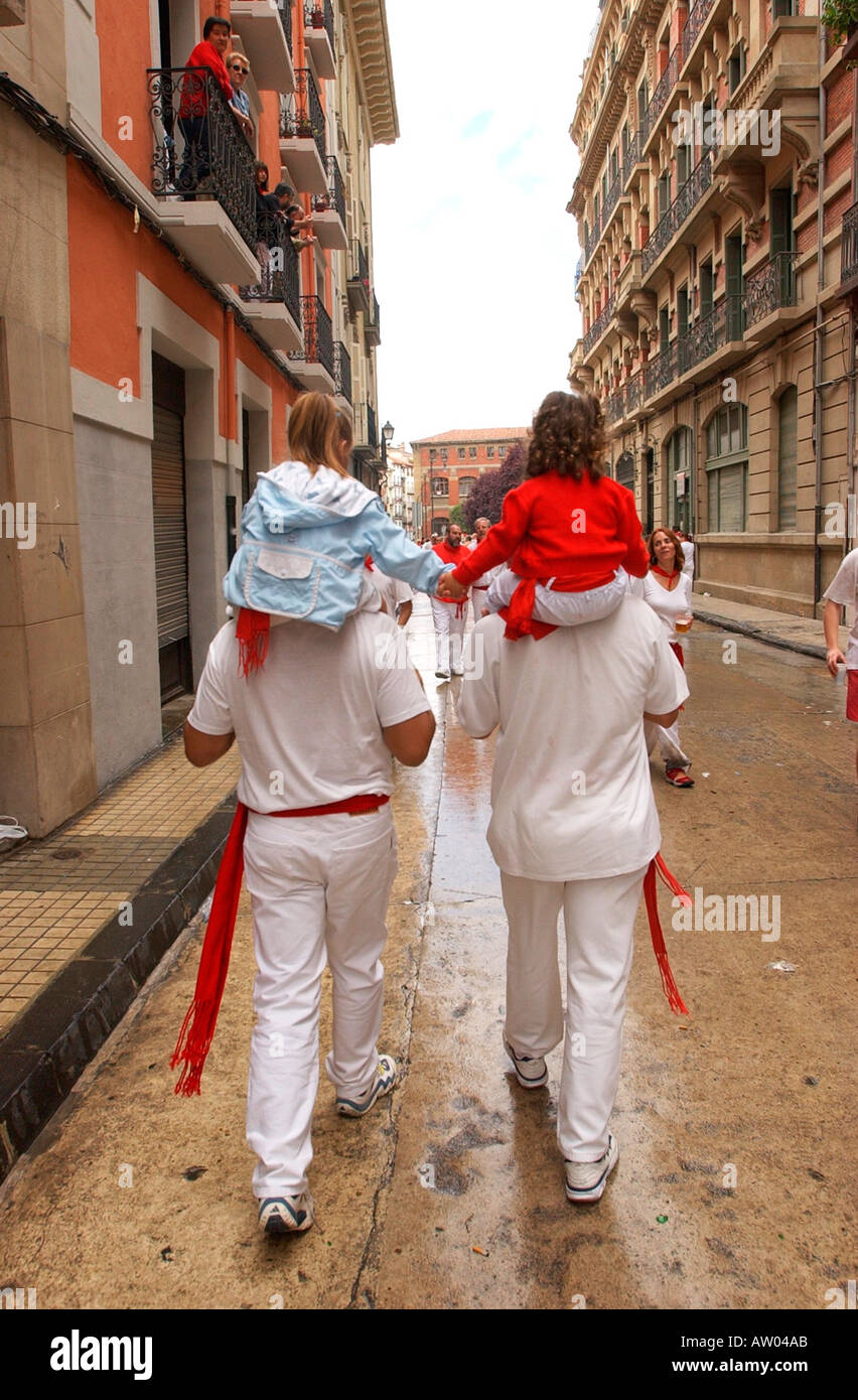 Running of the bulls San Fermin Festival Pamplona Spain Stock Photo - Alamy