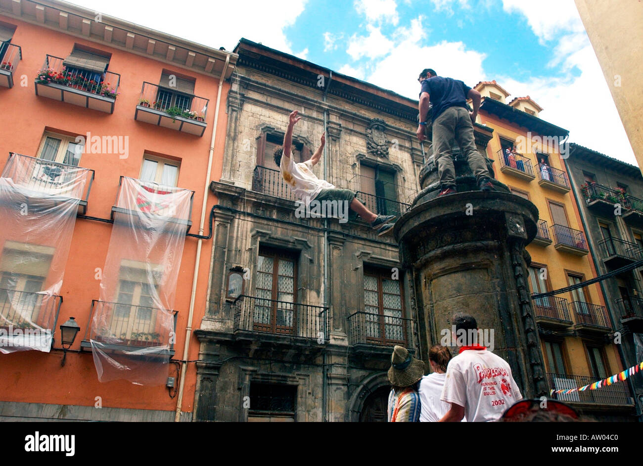 Muscle Bar Running of the bulls San Fermin Festival 2002 Pamplona Spain ...