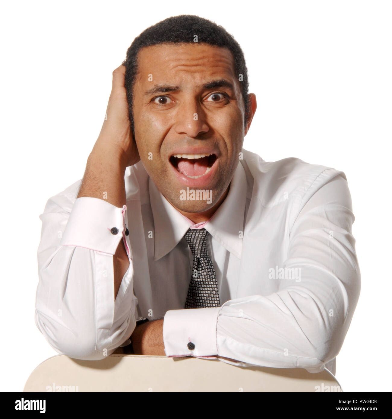Worried and surprised businessman Stock Photo - Alamy