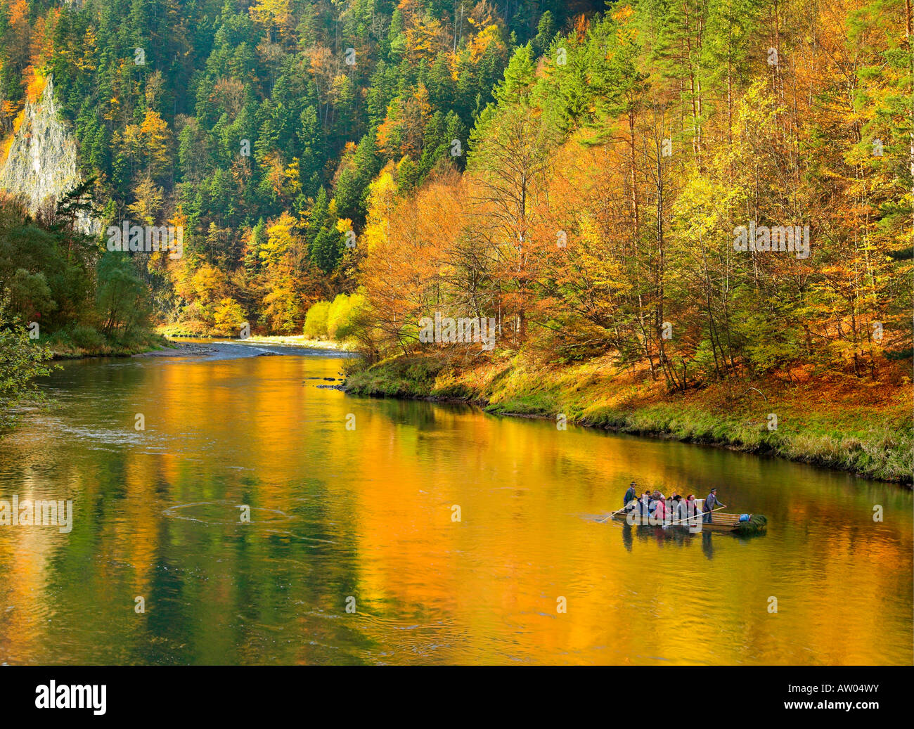 Rafting on Dunajec River in Pieniny National Park Poland Stock Photo ...