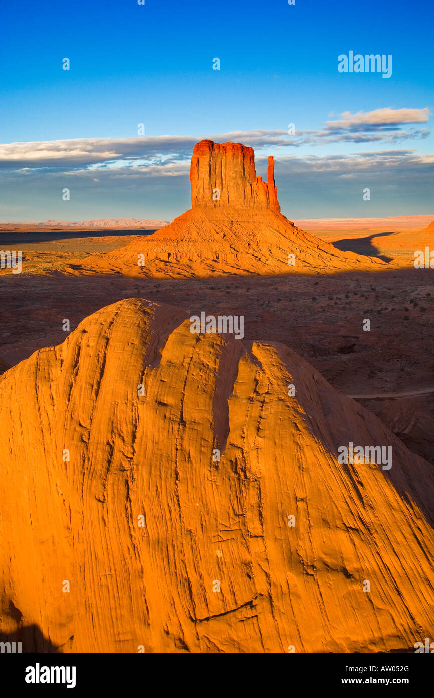 Left Mitten at Sunset Monument Valley Southern Utah USA Stock Photo - Alamy