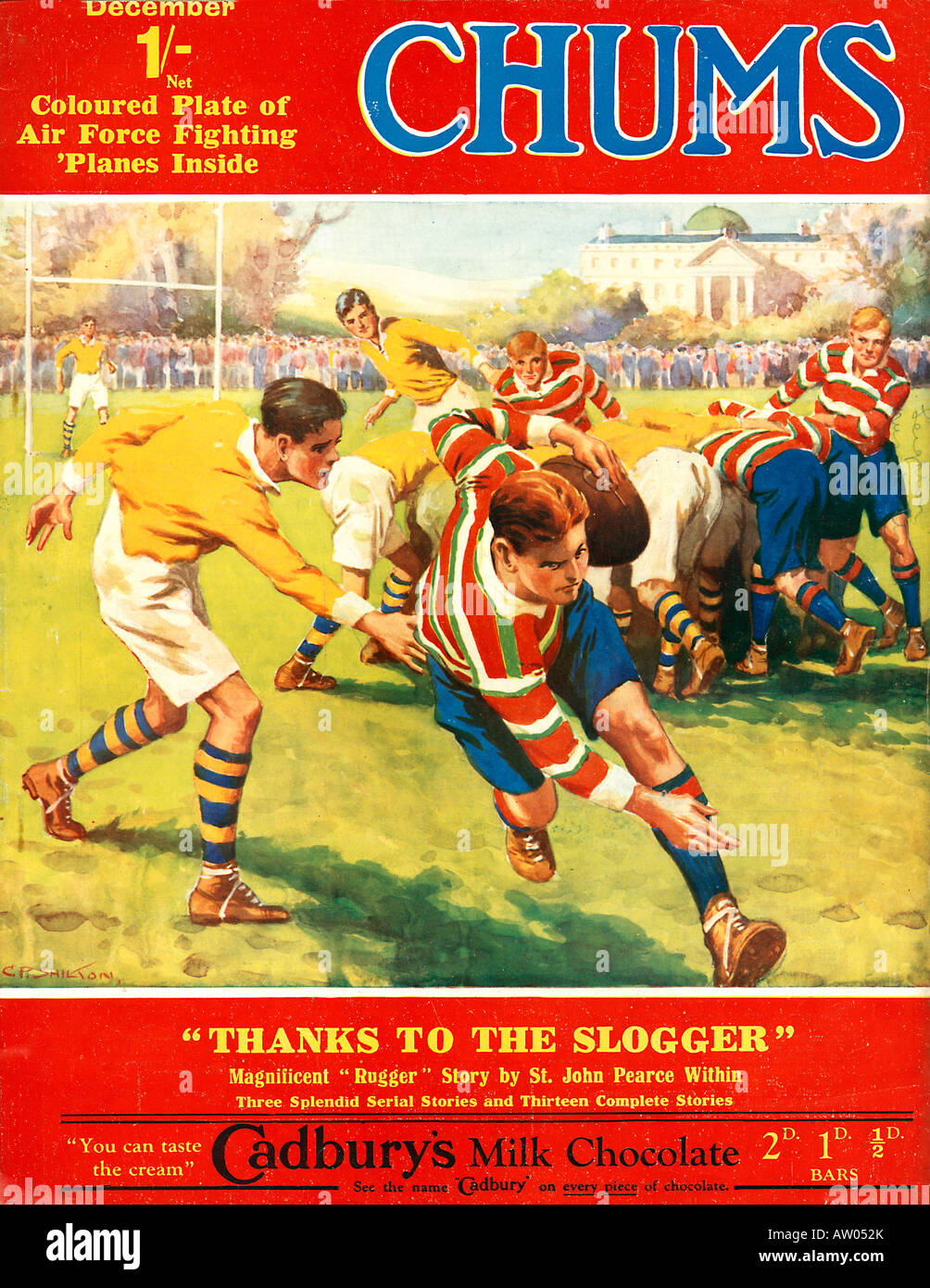 Rugger Chums 1927 cover of the boys magazine as a scrum half makes a ...