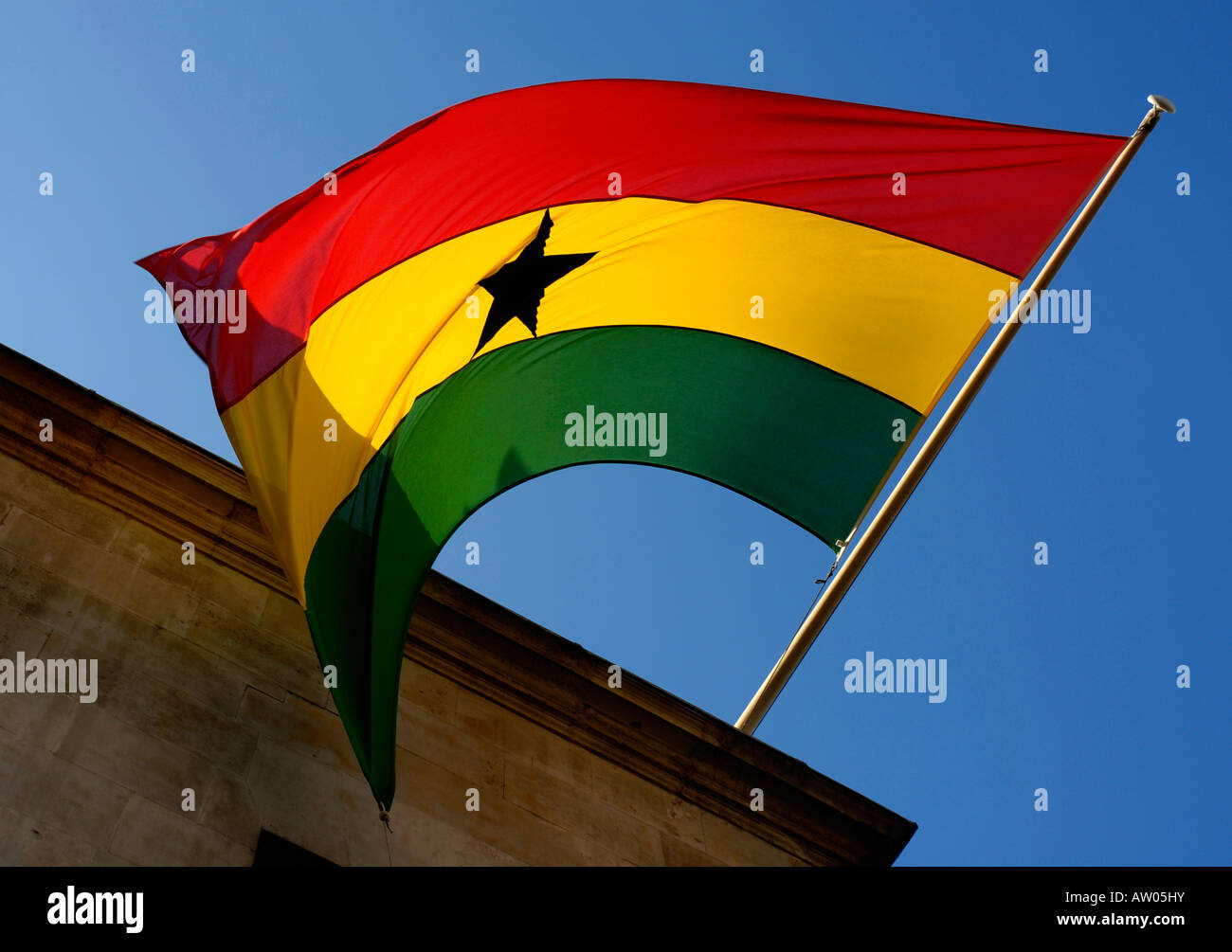 Ghanaian Flag, Flag of Ghana Stock Photo - Alamy