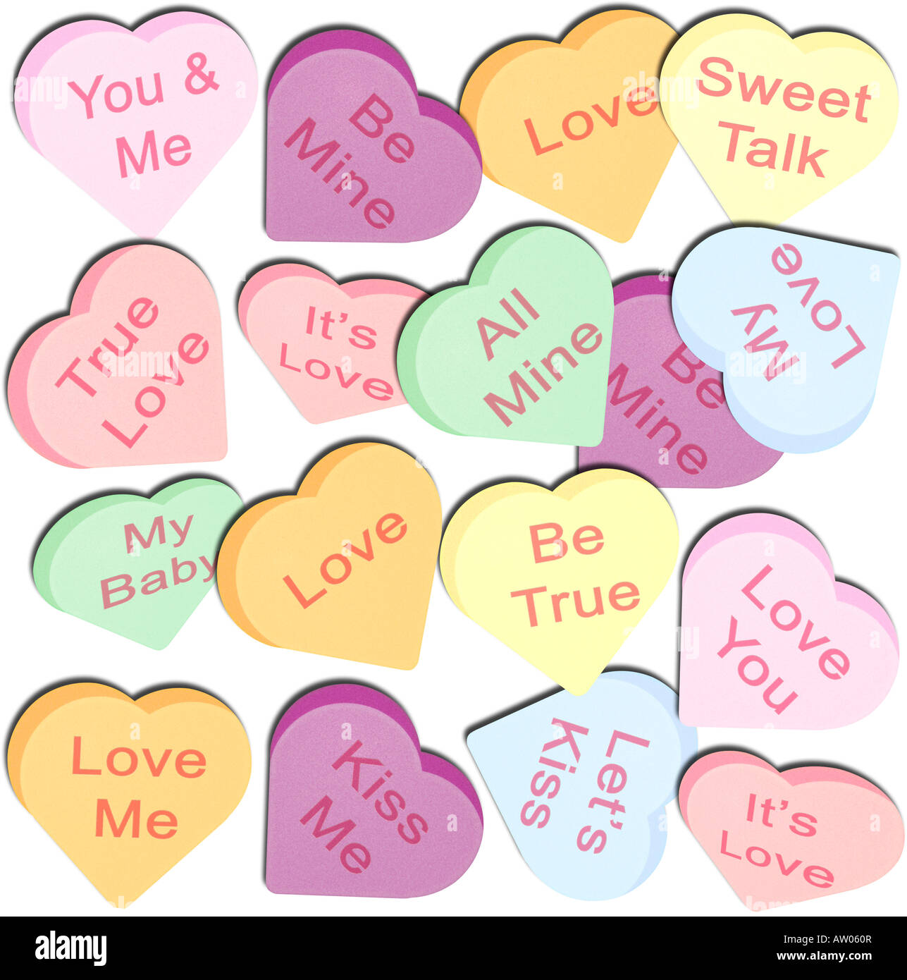 Valentine Conversation hearts Stock Photo - Alamy