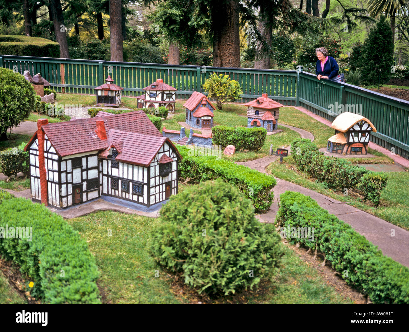 Miniature Tudor village in Fitzroy Gardens Melbourne Victoria Australia ...