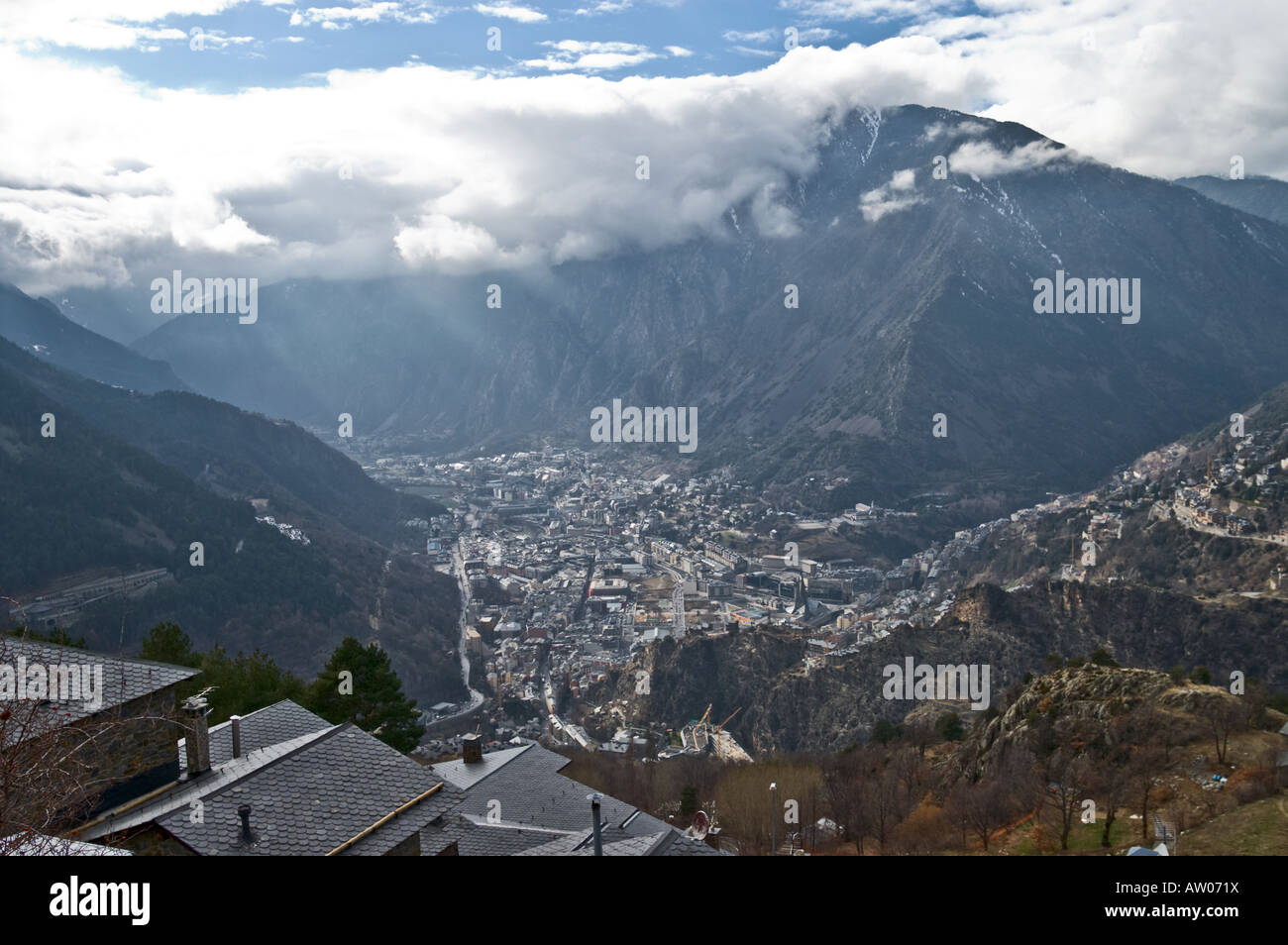 Aerial view of Andorra la Vella Stock Photo - Alamy