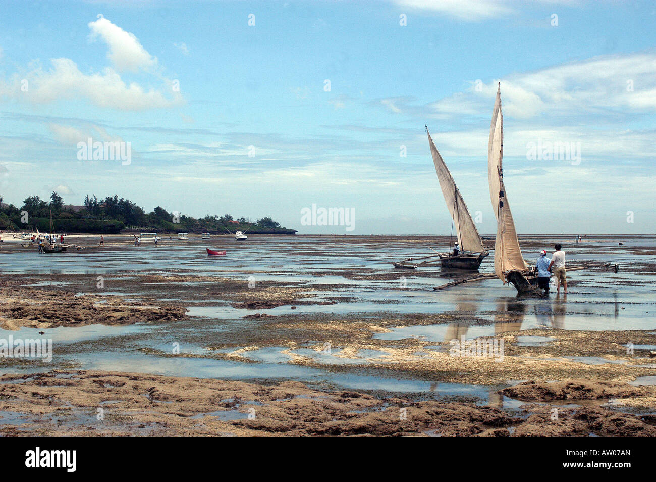 Low tide at Shanzu beach 12km north of Mombasa Stock Photo - Alamy