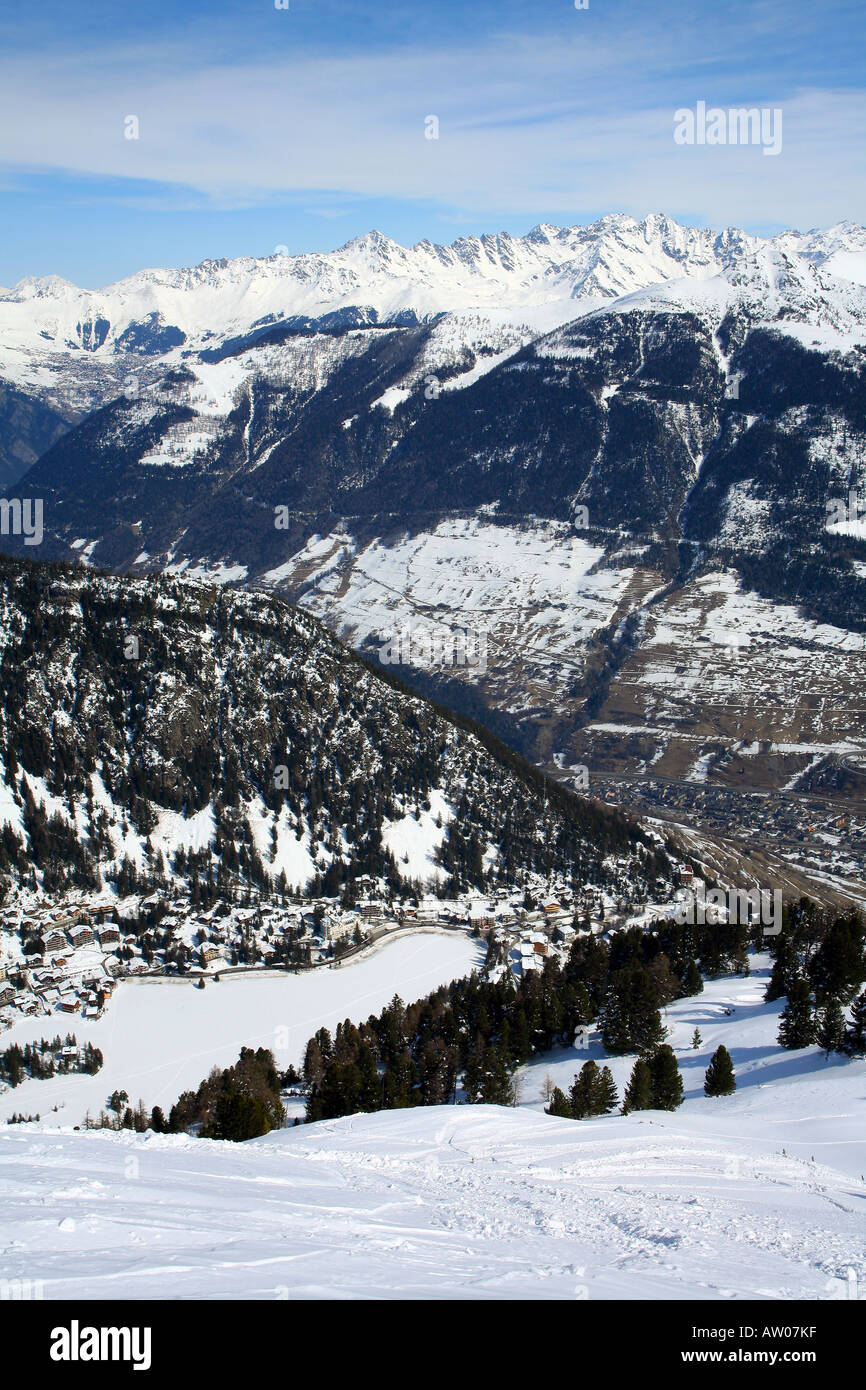 Landscape on Champex and Orsiï¿½res villages Pays du Saint Bernard ...